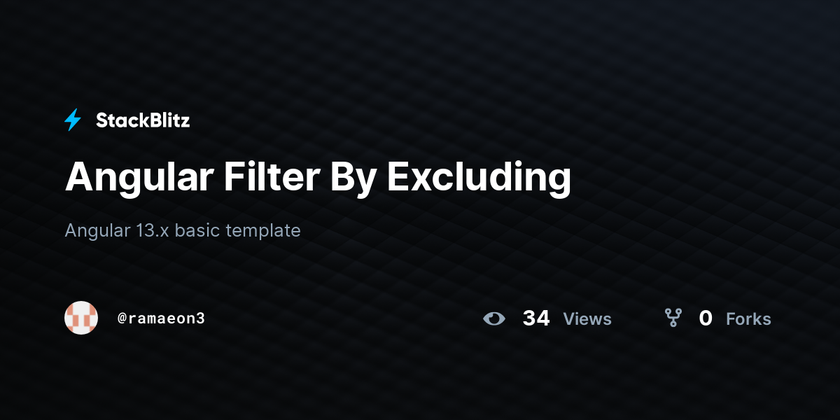 Angular Filter By Excluding Stackblitz