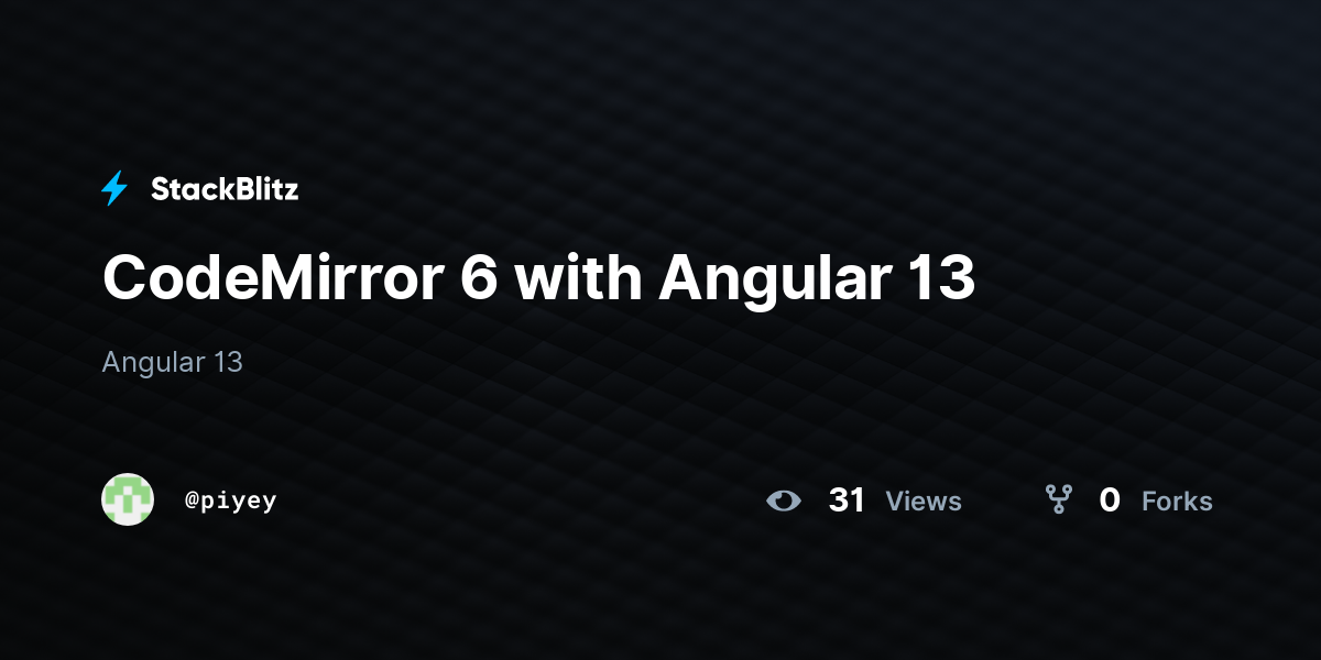 CodeMirror 6 with Angular 13 - StackBlitz