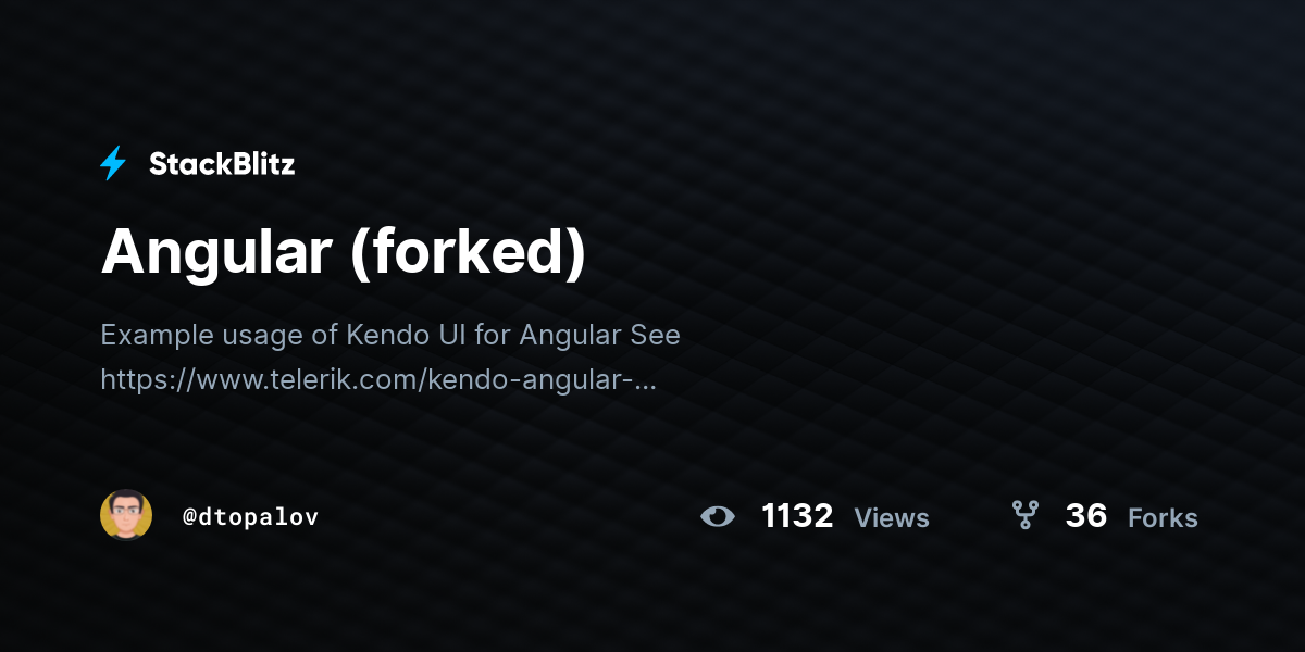 Angular (forked) - StackBlitz