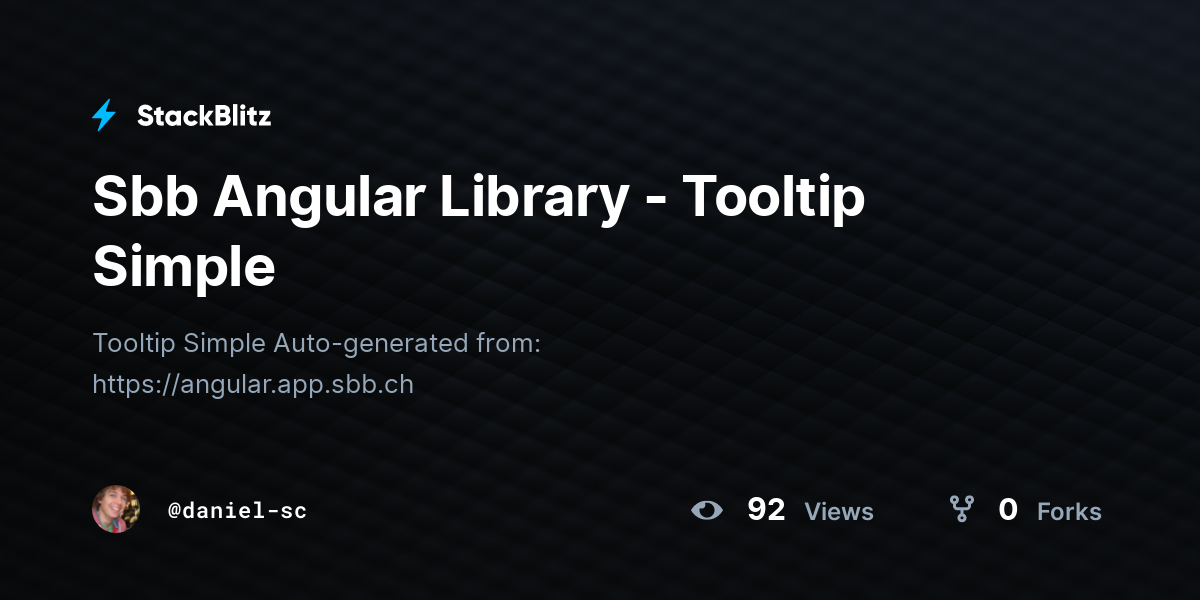 Sbb Angular Library - Tooltip Simple - StackBlitz