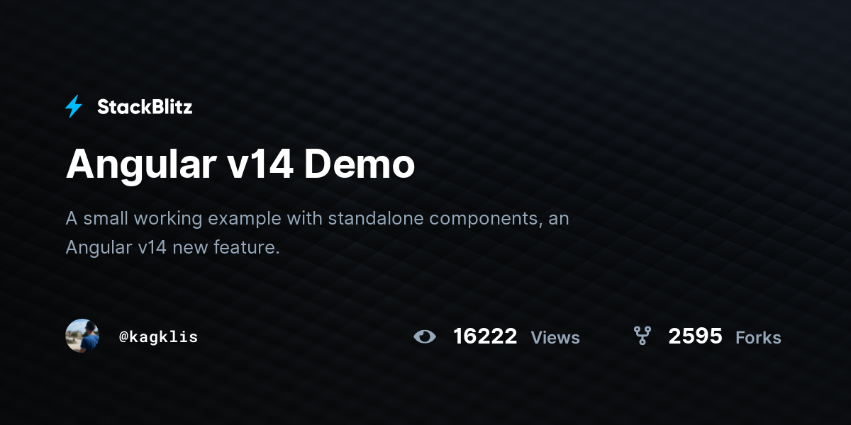 Angular v14 Demo - StackBlitz