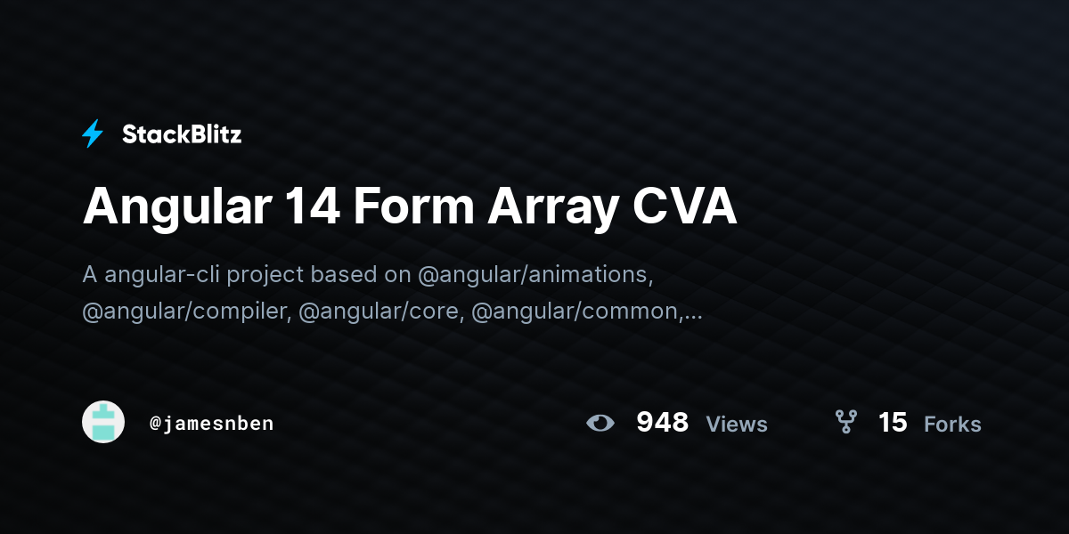 Angular 14 Form Array CVA - StackBlitz