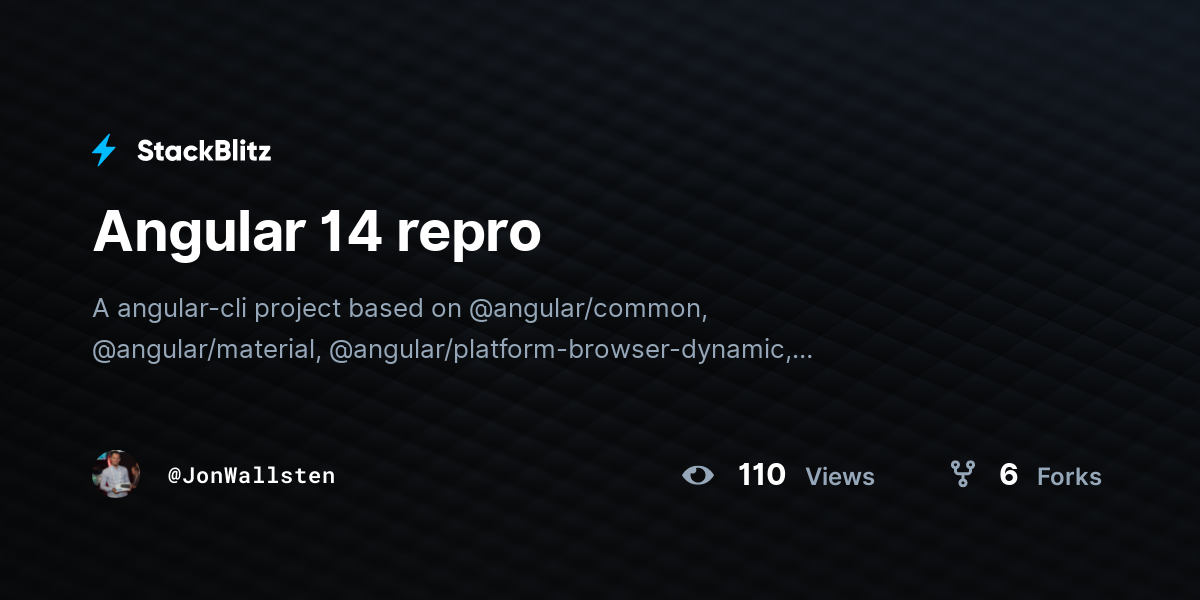 Angular 14 repro - StackBlitz