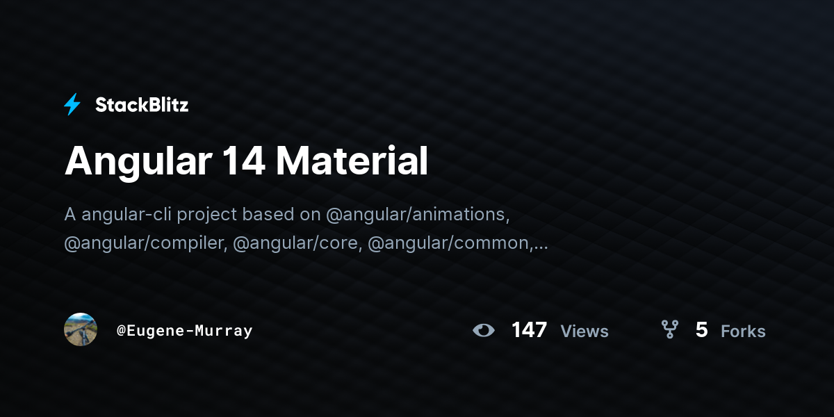 Angular 14 Material - StackBlitz