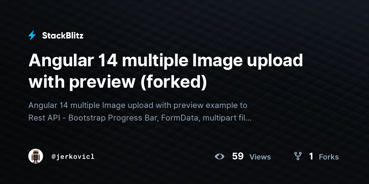 Angular 14 multiple Image upload with preview (forked) - StackBlitz