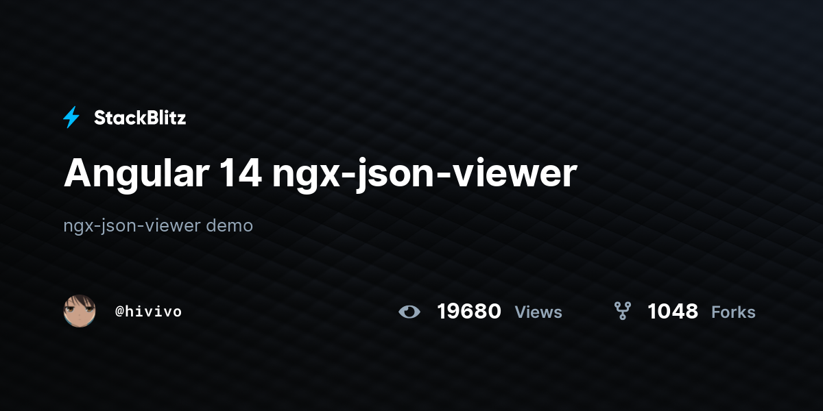 Angular 14 ngx-json-viewer - StackBlitz