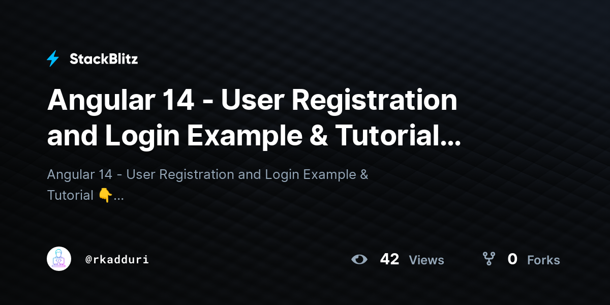 Angular 14 - User Registration and Login Example & Tutorial (forked ... Angular 14 - User Registration and Login Example & Tutorial (forked ...