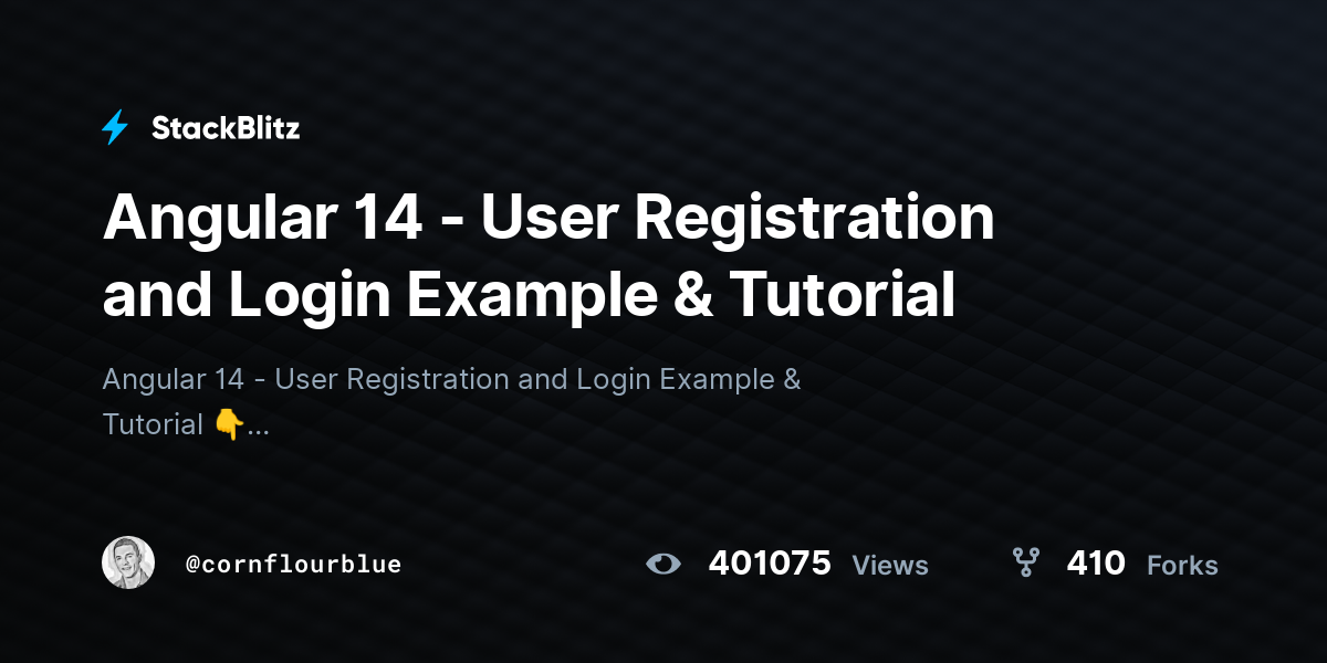 Angular 14 User Registration And Login Example And Tutorial Stackblitz