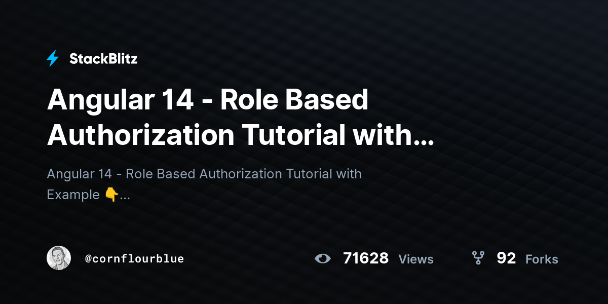 Angular 14 - Role Based Authorization Tutorial with Example - StackBlitz
