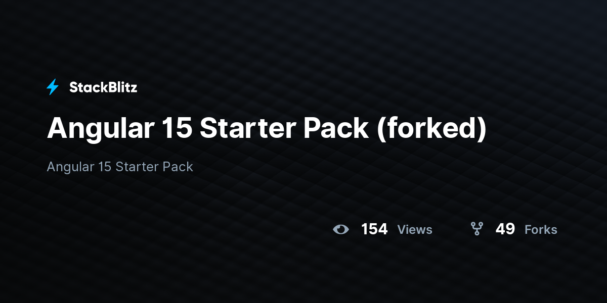 Angular 15 Starter Pack (forked) - StackBlitz