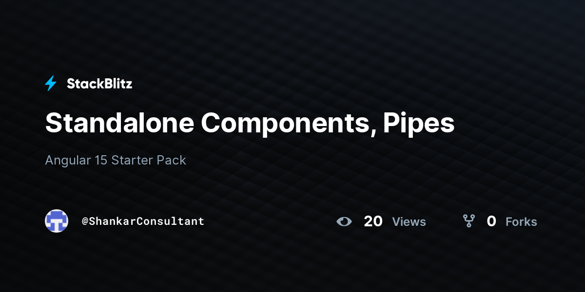 Standalone Components, Pipes - StackBlitz