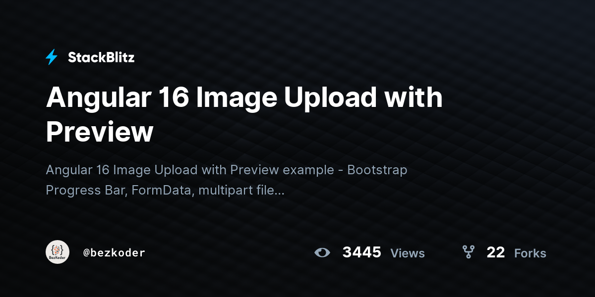 Angular 16 Image Upload With Preview Stackblitz