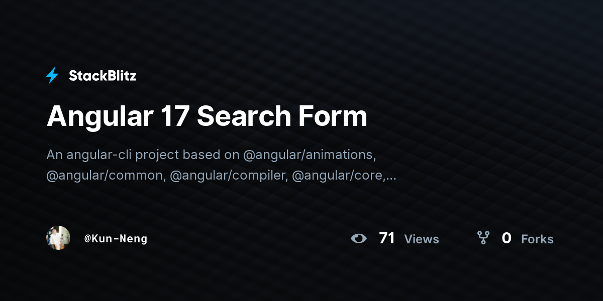 Angular 17 Search Form - StackBlitz