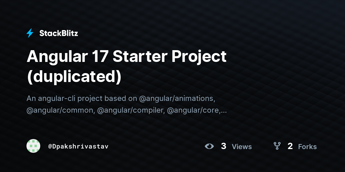 Angular 17 Starter Project (duplicated) - StackBlitz