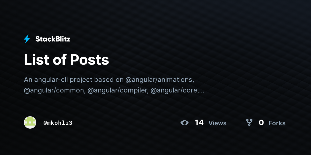 List of Posts - StackBlitz