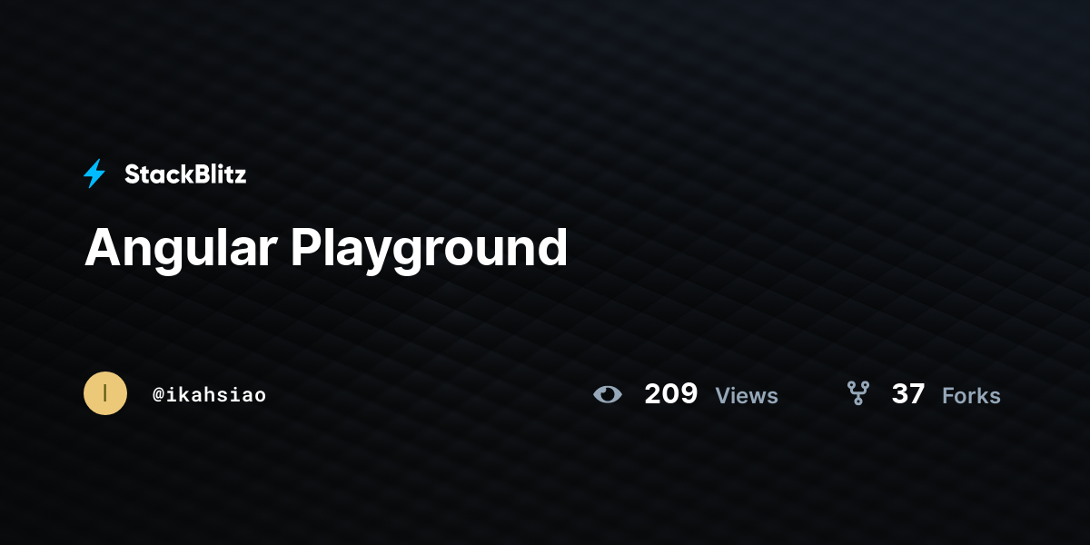 Angular Playground - StackBlitz