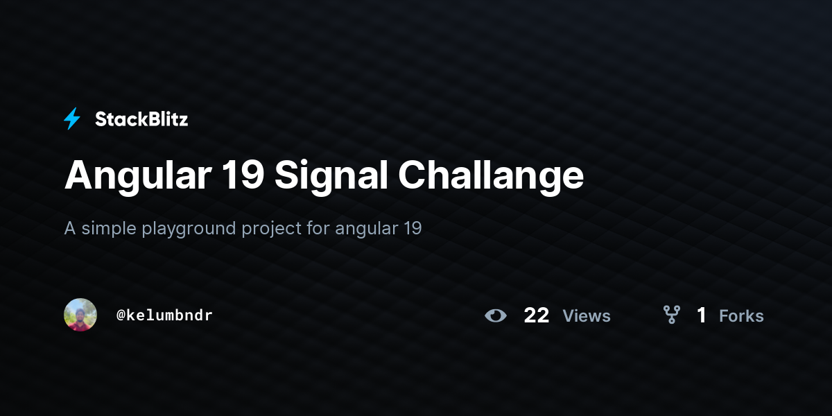 Angular 19 Signal Challange - StackBlitz