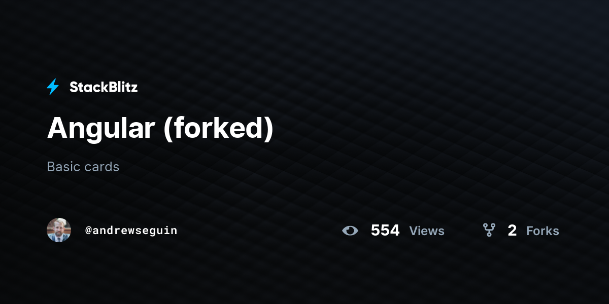 Angular (forked) - StackBlitz