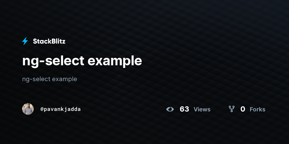 ng-select example - StackBlitz