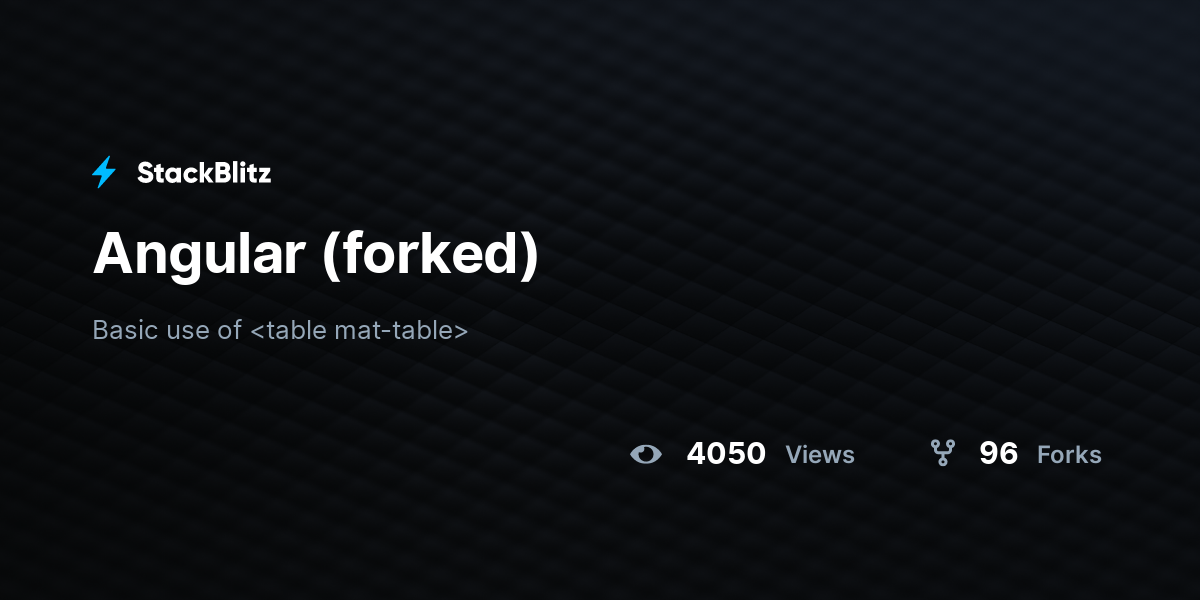 Angular (forked) - StackBlitz