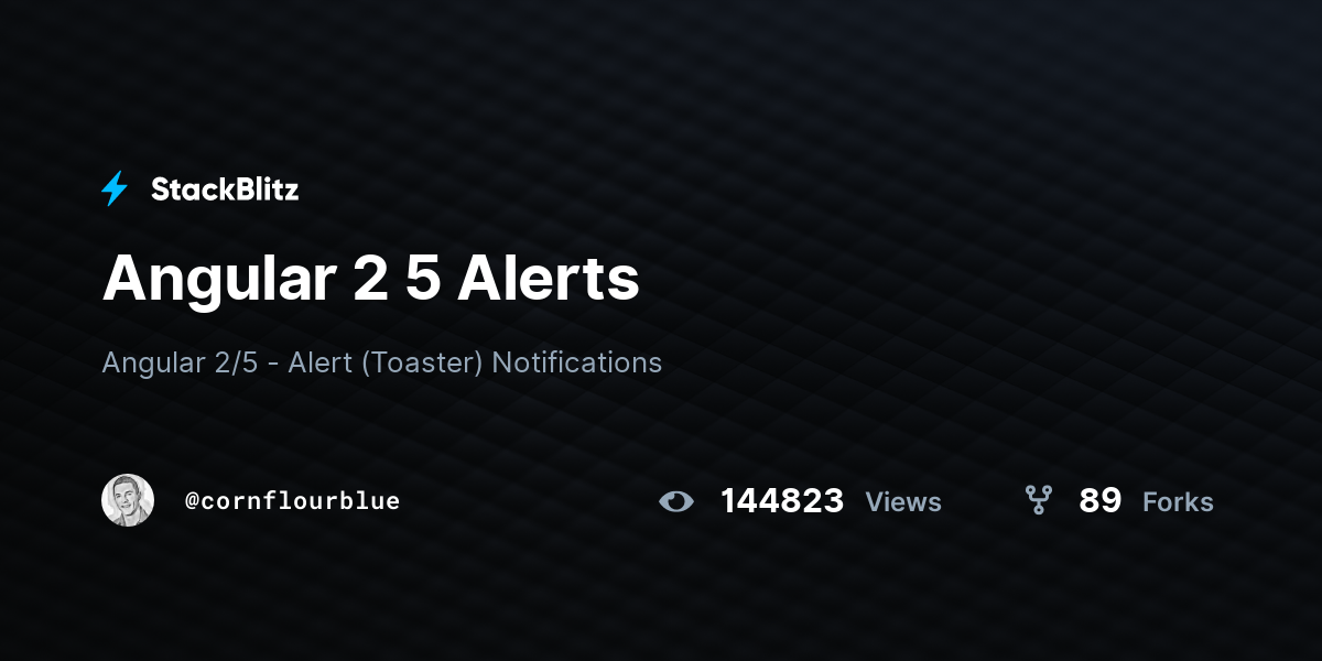 Angular 2 5 Alerts - StackBlitz