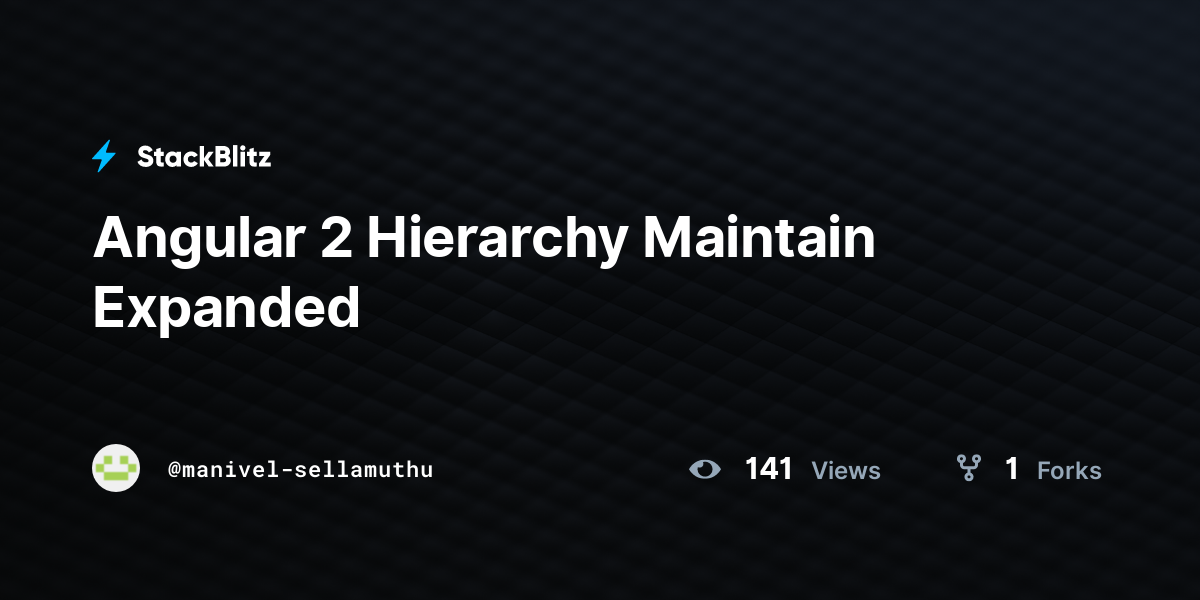 Angular 2 Hierarchy Maintain Expanded - StackBlitz