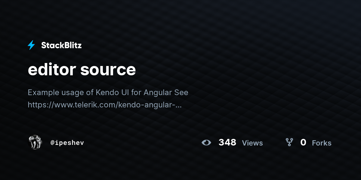 editor source - StackBlitz