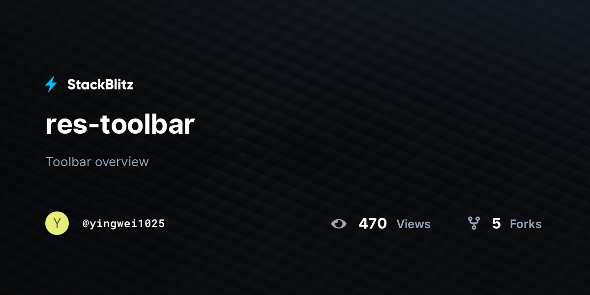 res-toolbar - StackBlitz