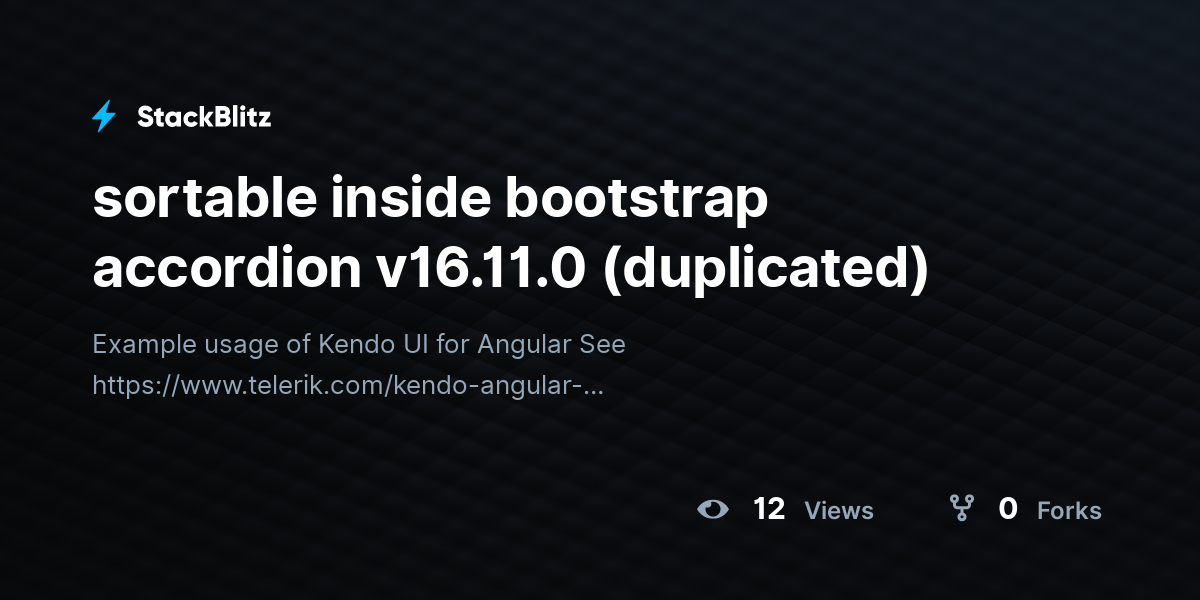 sortable inside bootstrap accordion v16.11.0 (duplicated) - StackBlitz