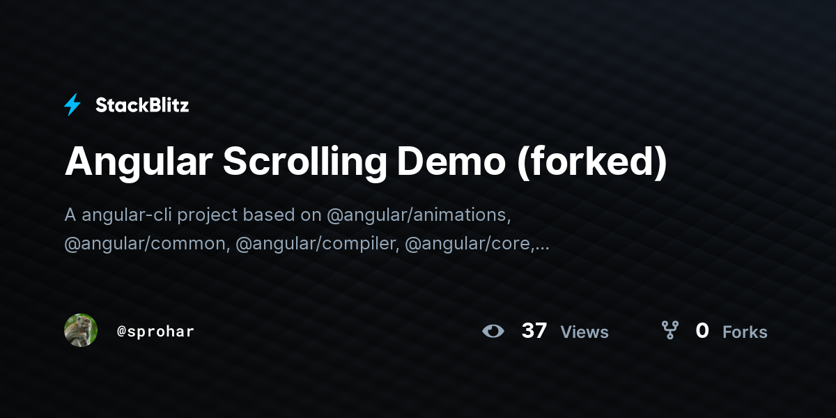 Angular Scrolling Demo (forked) - StackBlitz