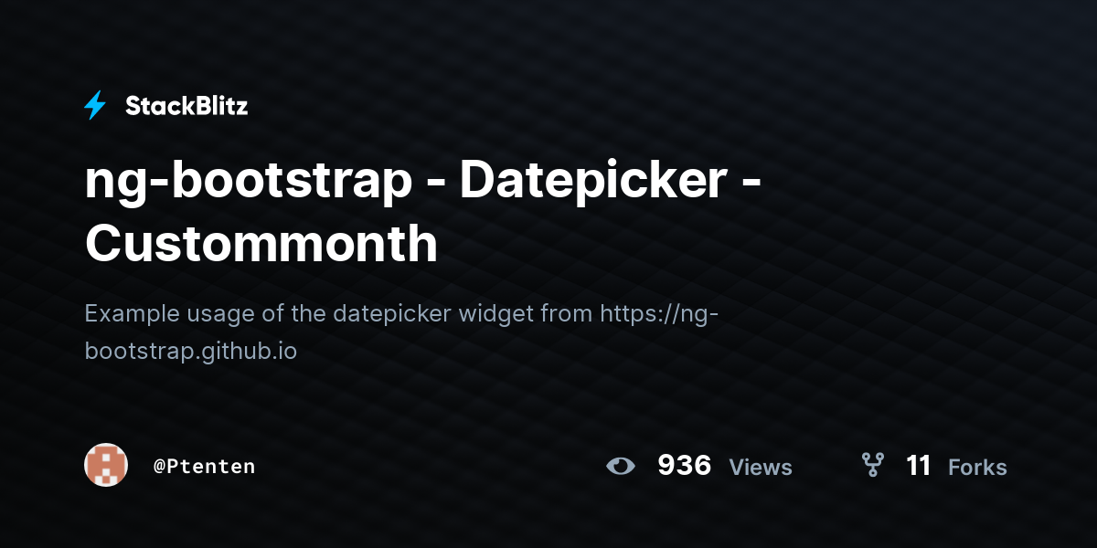 ng-bootstrap - Datepicker - Custommonth - StackBlitz