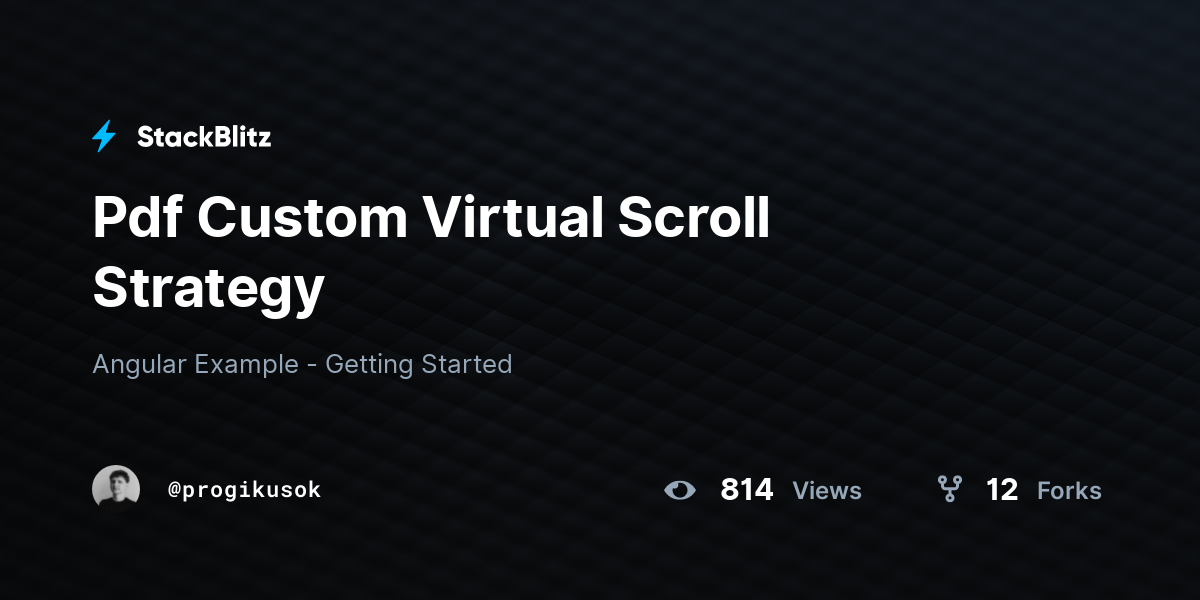 Pdf Custom Virtual Scroll Strategy - StackBlitz