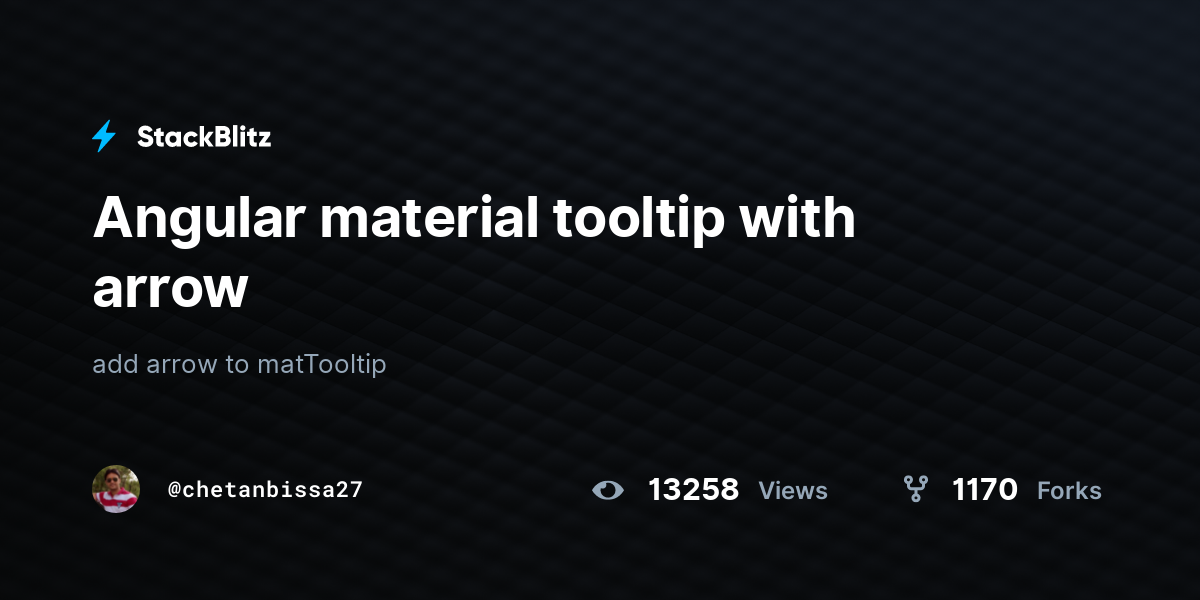 Angular material tooltip with arrow - StackBlitz