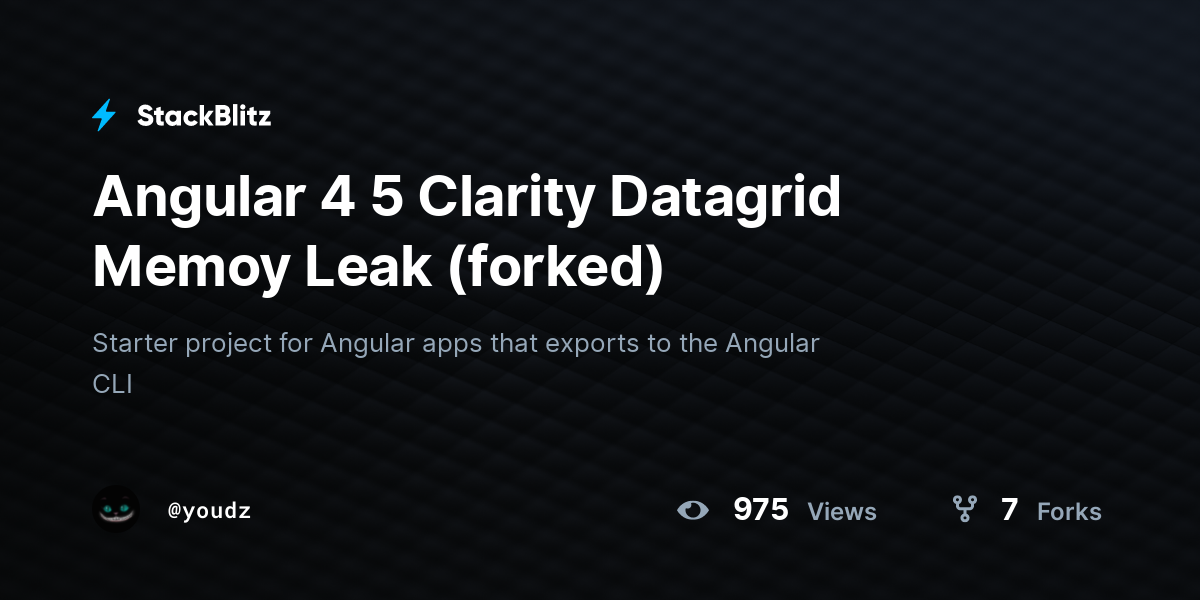 Angular 4 5 Clarity Datagrid Memoy Leak (forked) - StackBlitz