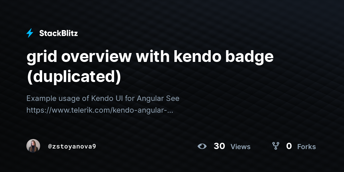 grid overview with kendo badge (duplicated) - StackBlitz