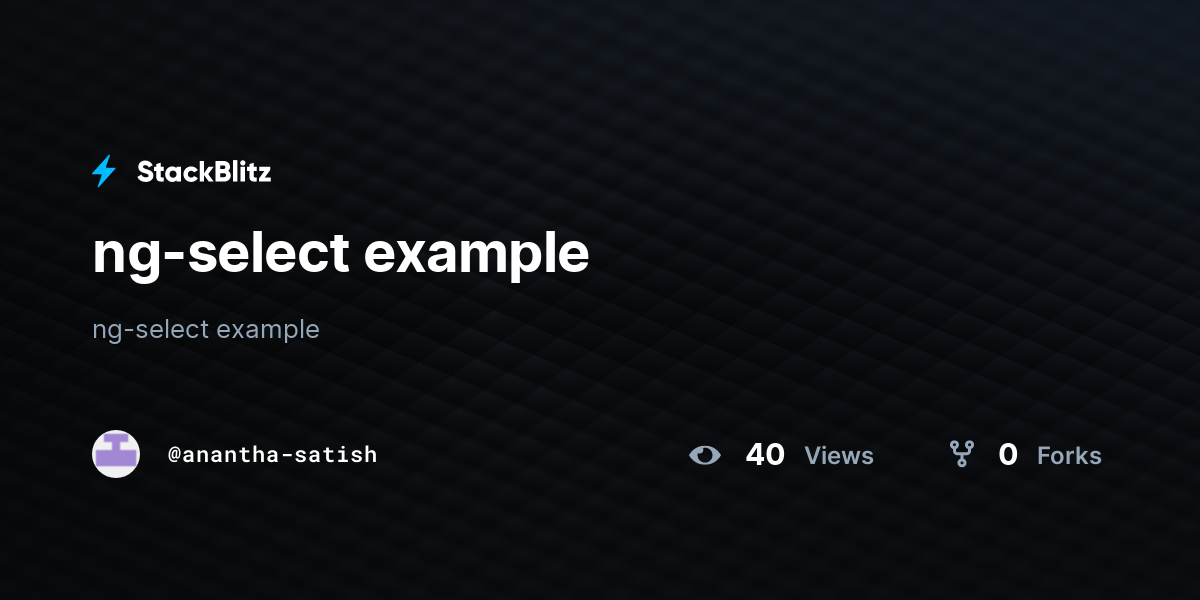 ng-select example - StackBlitz