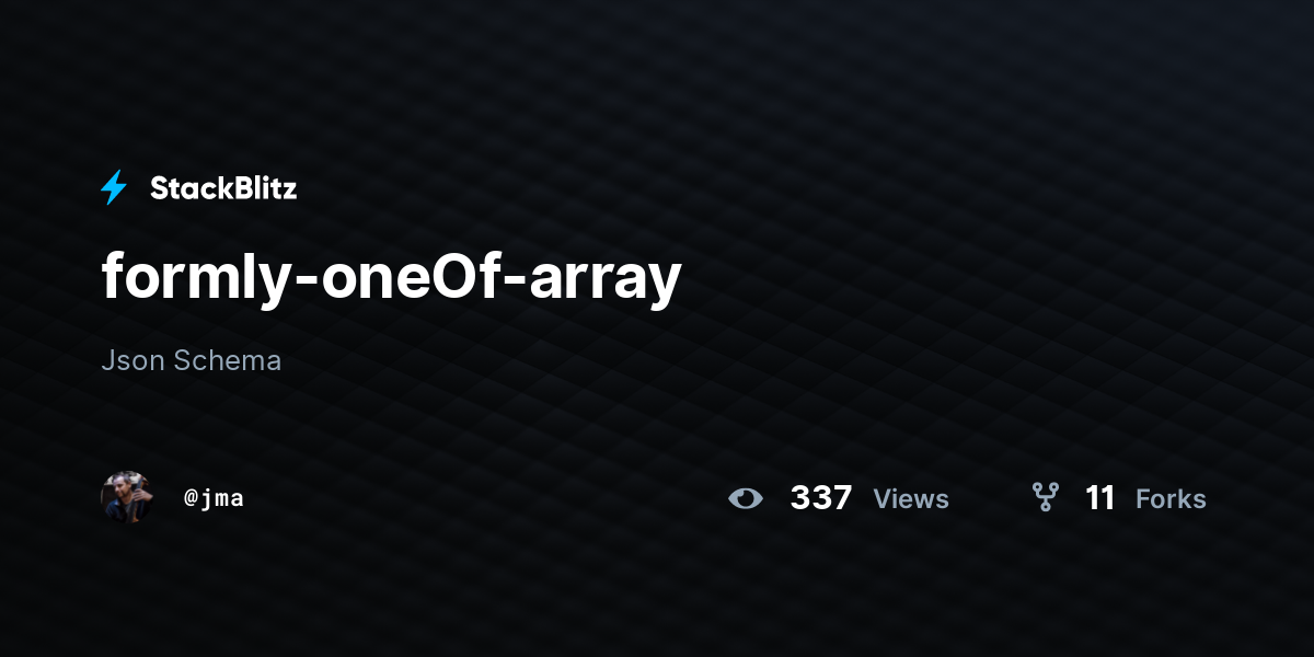 formly-oneOf-array - StackBlitz formly-oneOf-array - StackBlitz