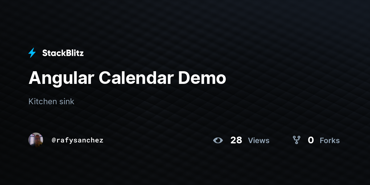 Angular Calendar Demo - StackBlitz Angular Calendar Demo - StackBlitz