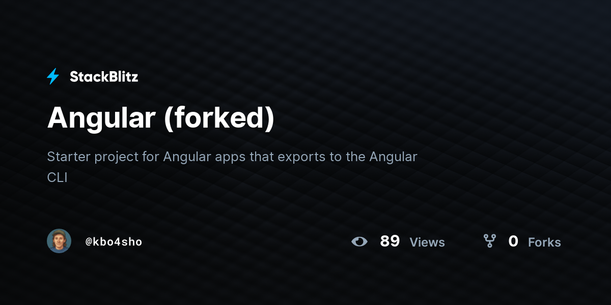 Angular (forked) - StackBlitz