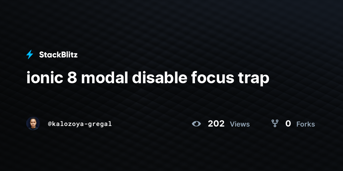 ionic 8 modal disable focus trap - StackBlitz
