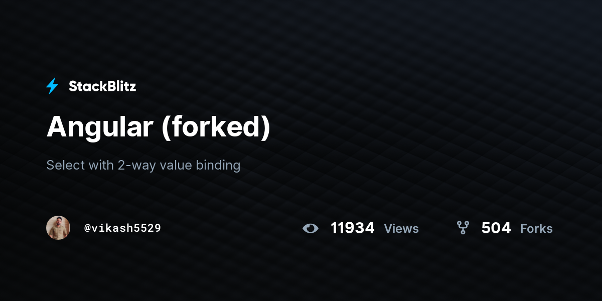 Angular (forked) - StackBlitz