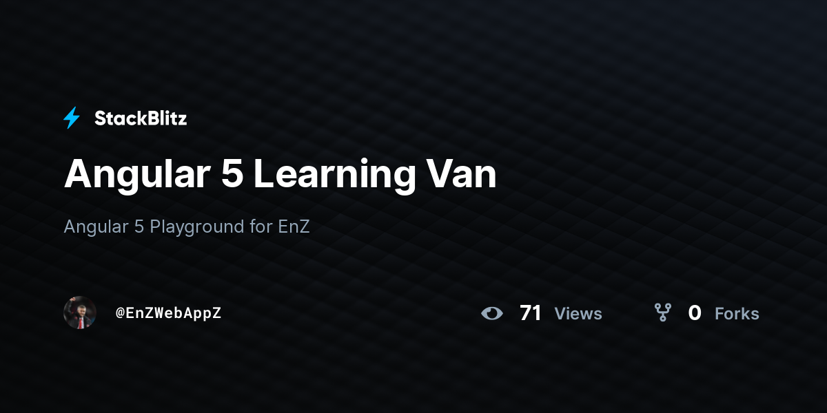 Angular 5 Learning Van - StackBlitz