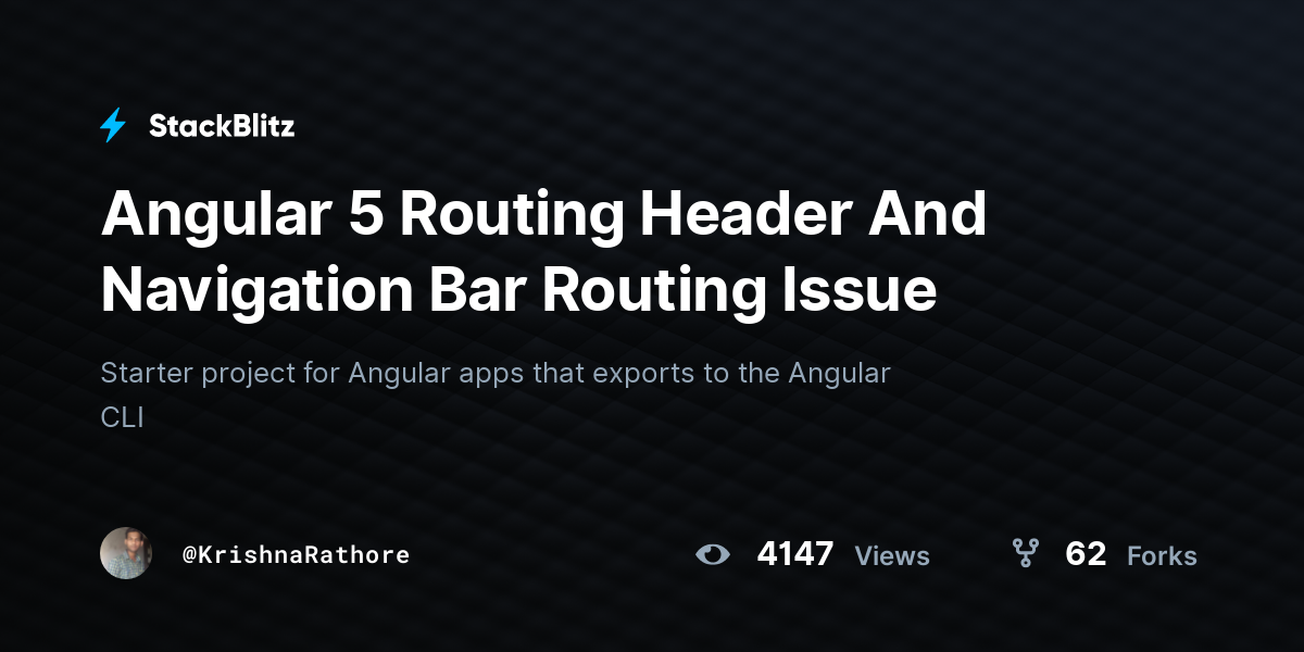 Angular 5 Routing Header And Navigation Bar Routing Issue Stackblitz