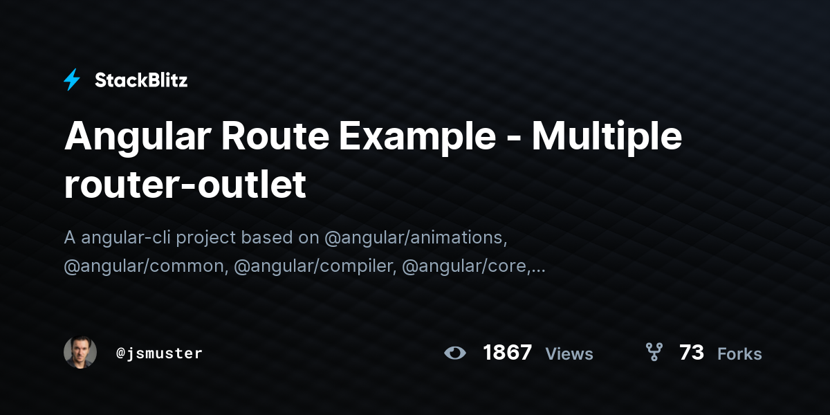 Angular Route Example - Multiple router-outlet - StackBlitz