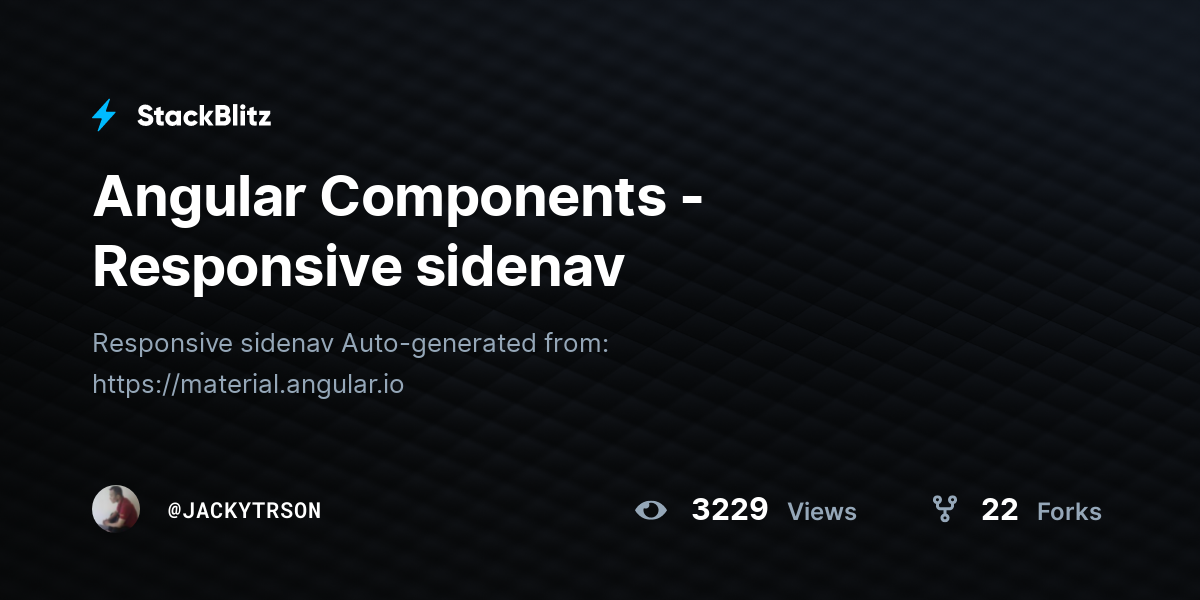 Angular Components - Responsive sidenav - StackBlitz