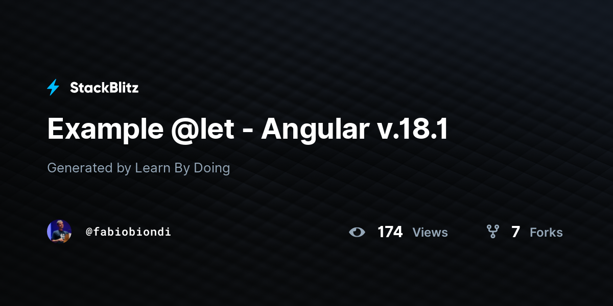 Example @let - Angular v.18.1 - StackBlitz