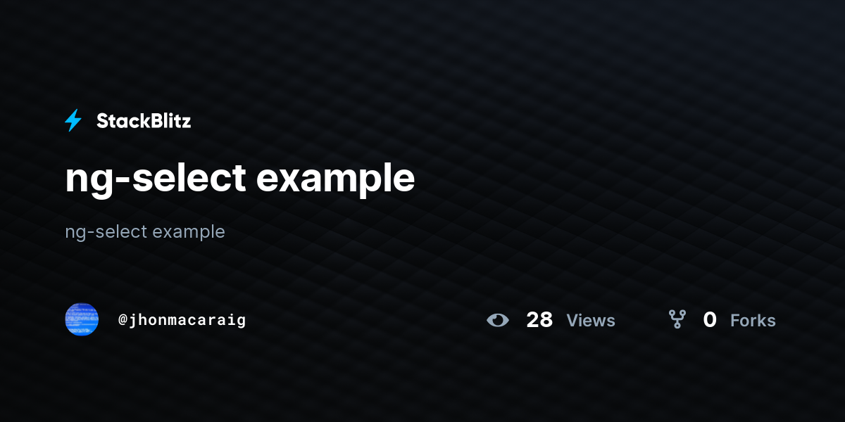 ng-select example - StackBlitz