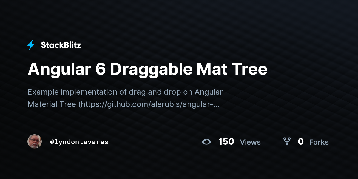 Angular 6 Draggable Mat Tree - StackBlitz