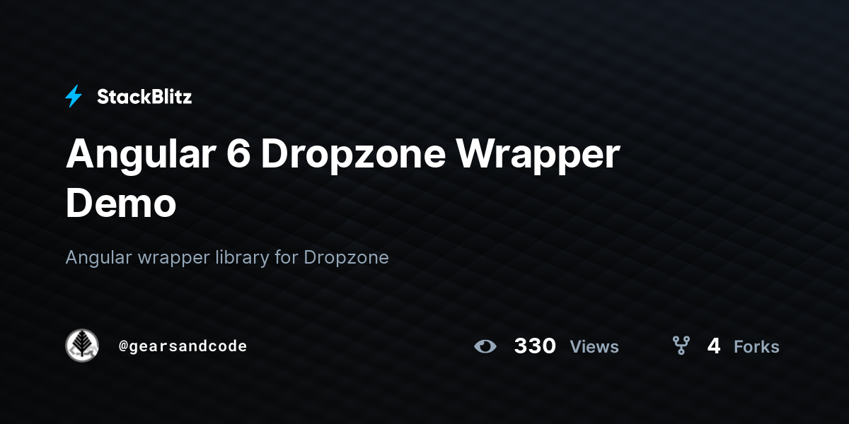 Angular 6 Dropzone Wrapper Demo - StackBlitz