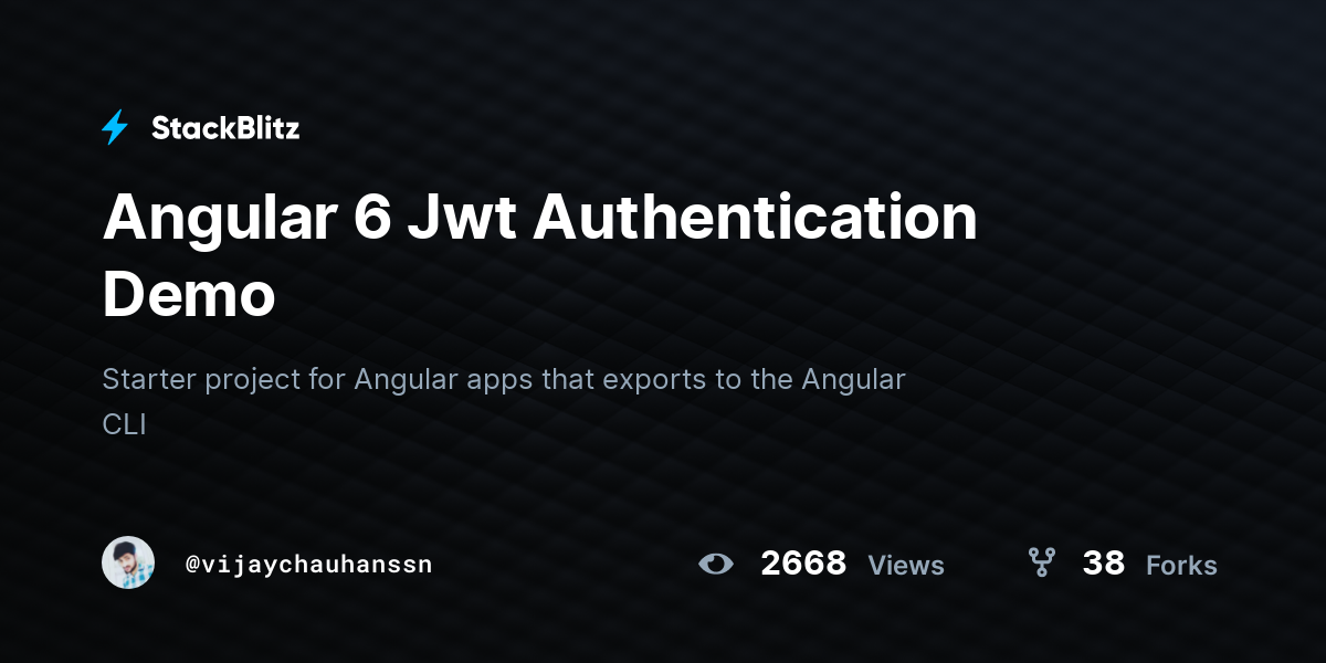 Angular 6 Jwt Authentication Demo - StackBlitz